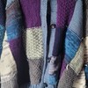 Patchwork Oversized Cardigan Hand Knitted Blue&gray Cardigan - Etsy