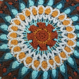 Spanish Mandala Overlay Crochet PATTERN Round Colorful Cushion Instant ...
