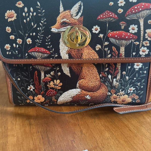 Butterfly Cottagecore Canvas Satchel Bag, Cottagecore Purse for Women ...