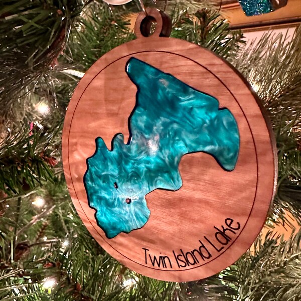 Lake Superior Map, Laser Engraved, Walnut & Blue Pearl Acrylic, Lake ...