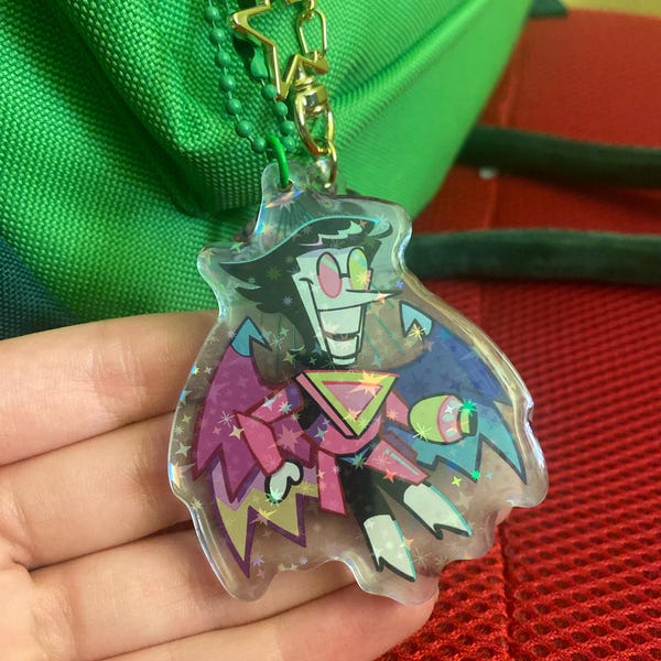 Spamton NEO Deltarune Holographic Keychain - Acrylic and Epoxy Charm 2. ...