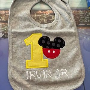 Mickey Mouse Bib, Custom Mickey Mouse Bib, Mickey 1st Birthday Bib ...