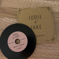Rustic 'vinyl' Record CD Wedding Invitation - Etsy UK