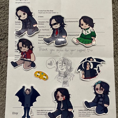 My Chemical Romance MCR Doll Stickers Gerards 3, the Gerardening Swarm ...