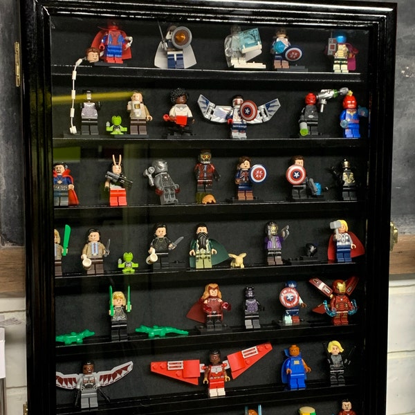 70 Minifigures Display Case Cabinet Miniatures Figurines Small Action ...