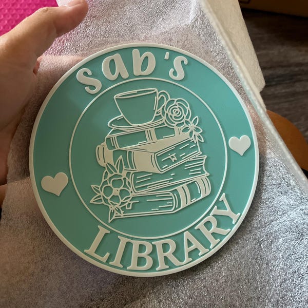 Library Street Sign Bookshelf Sign Personalized Laser Engraved Bookish ...