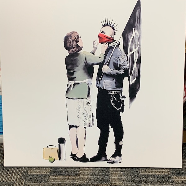ARTCANVAS Anarchist and Mother - Punk Mum by Banksy Canvas Art Print - Etsy