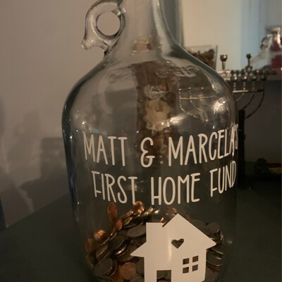 New Home Savings, Our First Home Fund, Money Jar Decal, Savings Jar ...