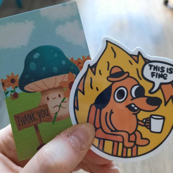 This is Fine Stickers Funny Meme This is Fine Laptop Sticker Water ...