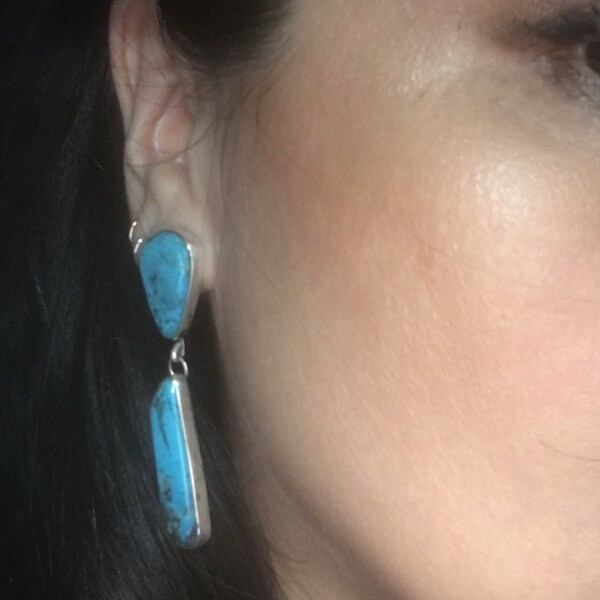 3 " Sterling Silver Natural Blue Kingman Slab Turquoise Belt Buckle by ...