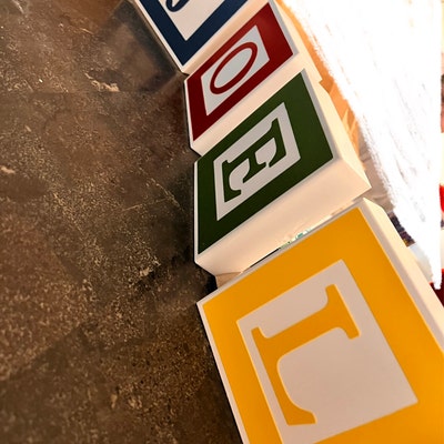 Wooden Name Block Letters . Large Wood Alphabet Blocks . 5 X 5 X 1.25 ...