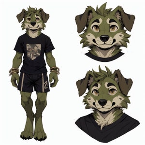 Chibi Green Wolf Furry Twitch Emotes Set of 10 Cute Furry Twitch Emotes ...