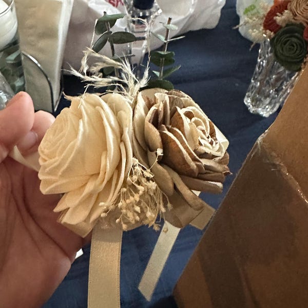 Wedding Bouquet, Bridal Bouquet, Sola Flower, Wedding Flower, Wooden ...