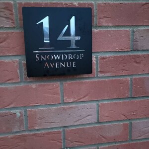 K Smart Sign Modern House Signs Plaque Door Number Street - Etsy UK