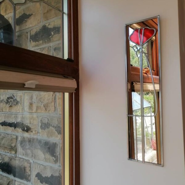 Art Deco Large Mirror Stained Glass Style Leaded 60x90cm 2x3ft White ...