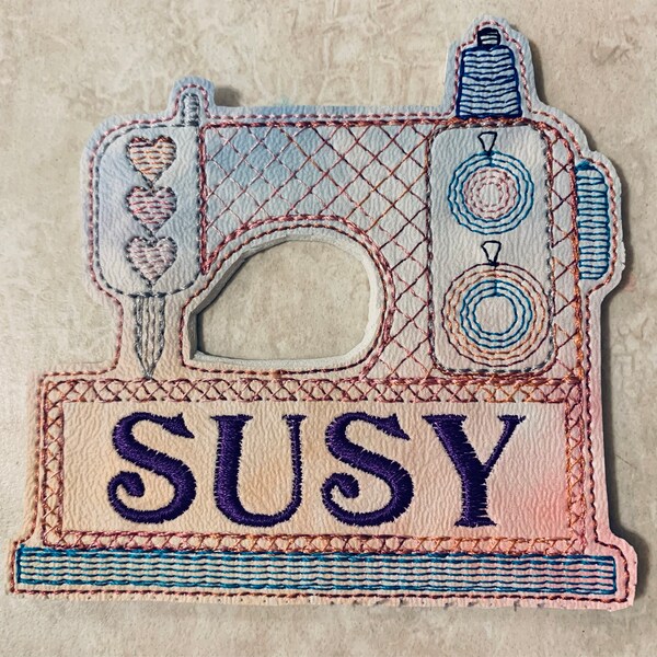 Sewing Machine Name Tag Embroidery Design for Embroidery Leather ...
