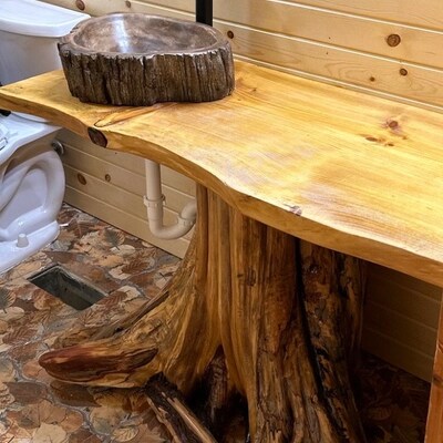 Log Tree Bark Fireplace Mantel - Etsy Canada