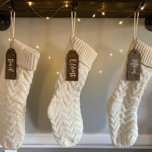 Custom Stocking Tags Hand Lettered Wood Stocking Tags | Etsy