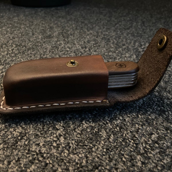 Swiss Army Knife Sheath Handmade Genuine Leather Victorinox Swiss Champ ...