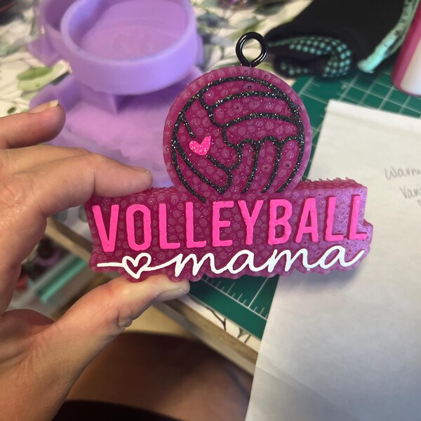 Volleyball Mama Freshie Silicone Mold, Volleyball Mom Aroma Bead Mold ...
