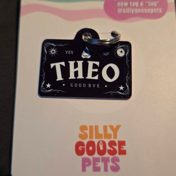 Witchy Pet ID Tag, Custom Personalized Dog or Cat Tags, Mystical Gothic ...