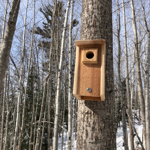 2 Cedar Chickadee Houses - Etsy