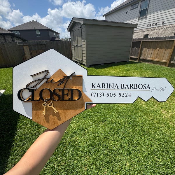 Closed Sign, Sold Wooden, Closing Gift Real Estate Agent Broker ...