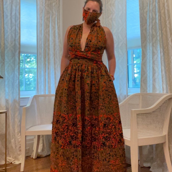 Ndege Reversible African Print Cape - Red; Red Reversible Wrap ...