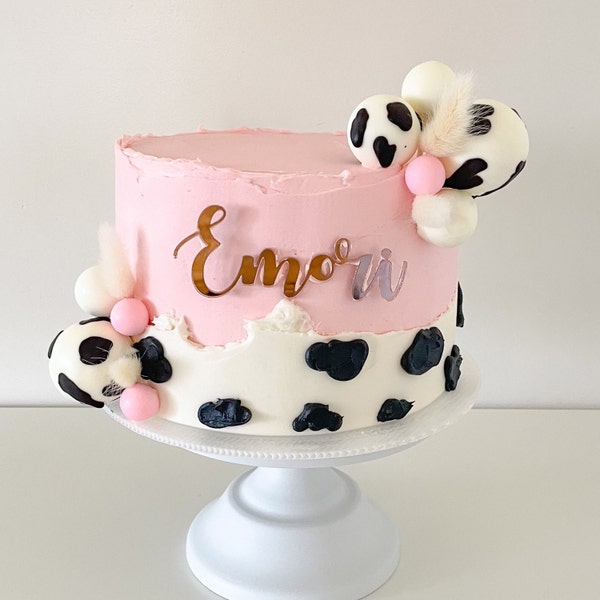 Cursive - Acrylic Custom Cake Name Tags, Cake Charms, Place Cards for ...