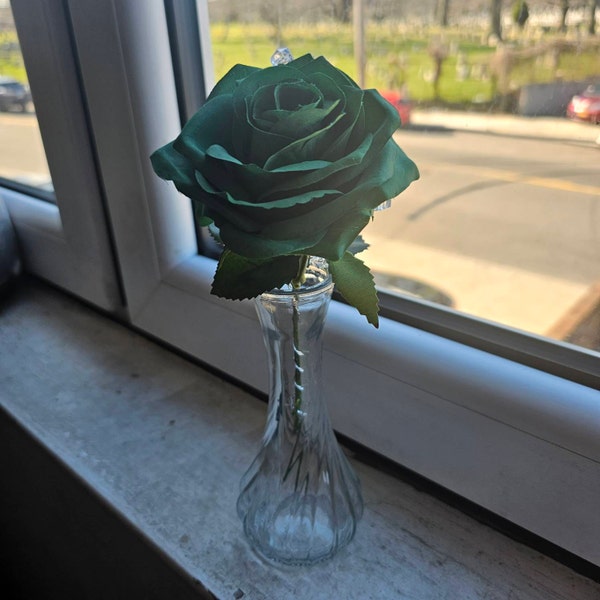 EMERALD GREEN Rose Bouquet With PREMIUM Silk Roses. Wedding Centerpiece ...