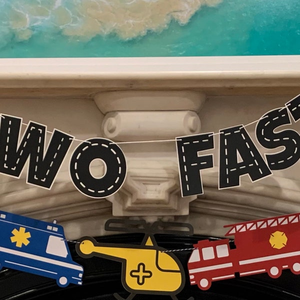Two Fast Banner - Second Birthday Banner - Racecar Birthday - Second ...