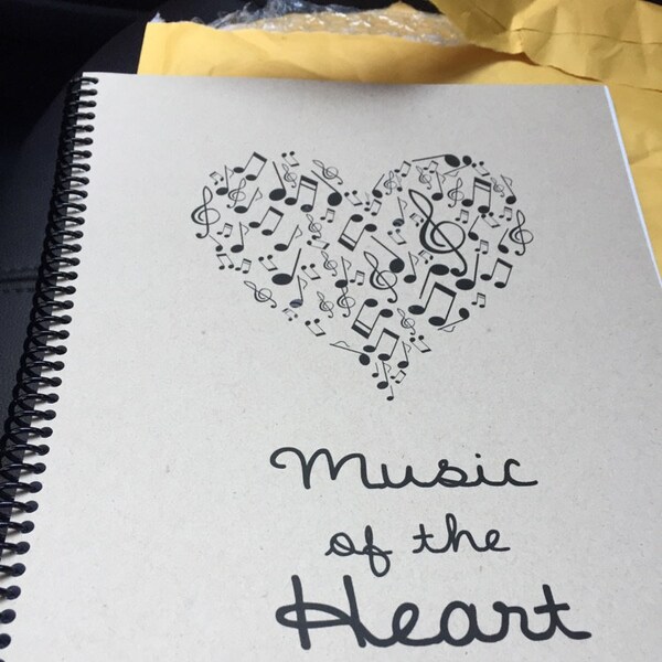 Music Spiral Notebook - Music Journal - Music of the Heart - Gift for ...
