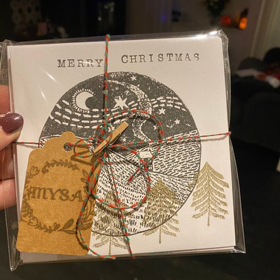 Christmas Rubber Stamp, Little House in the Snow Christmas Stamps Fir ...