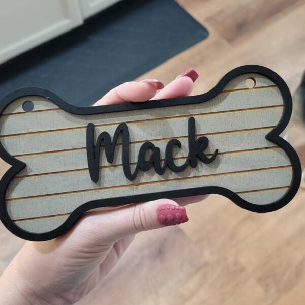 Wooden Dog Name Tag, Dog Kennel Sign, Personalized Pet Tag, Dog Room ...