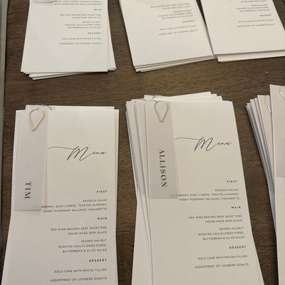 Translucent Vellum Script Wedding Menus place Card Not Included - Etsy