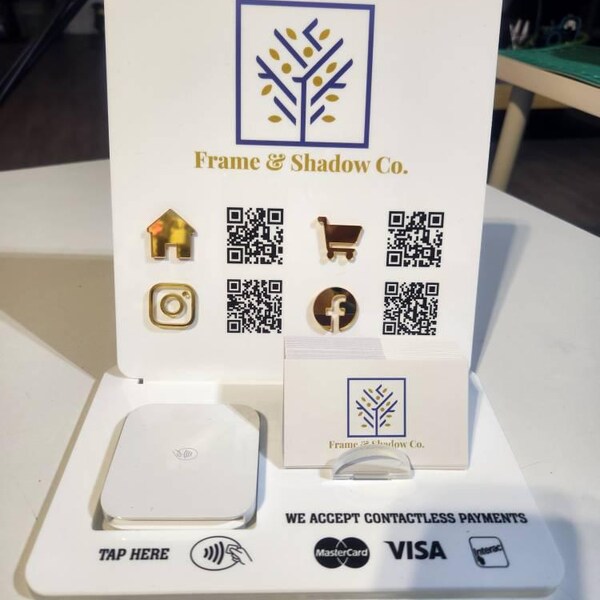Custom Logo Social Media & Square Reader Holder Booth Display Market ...