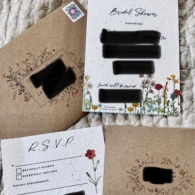 Plantable SEED PAPER Eco-friendly Sustainable Biodegradable Wedding ...