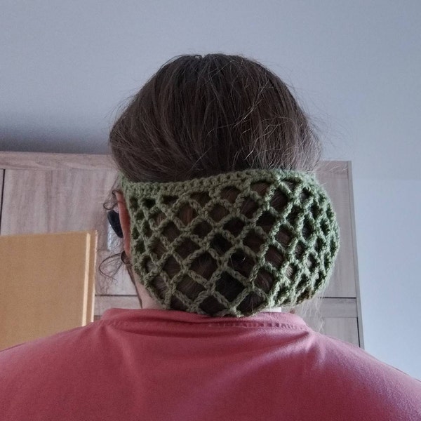 Beaded Thicker Handmade Crochet Half Snood/hairnet/filet a Cheveux in ...