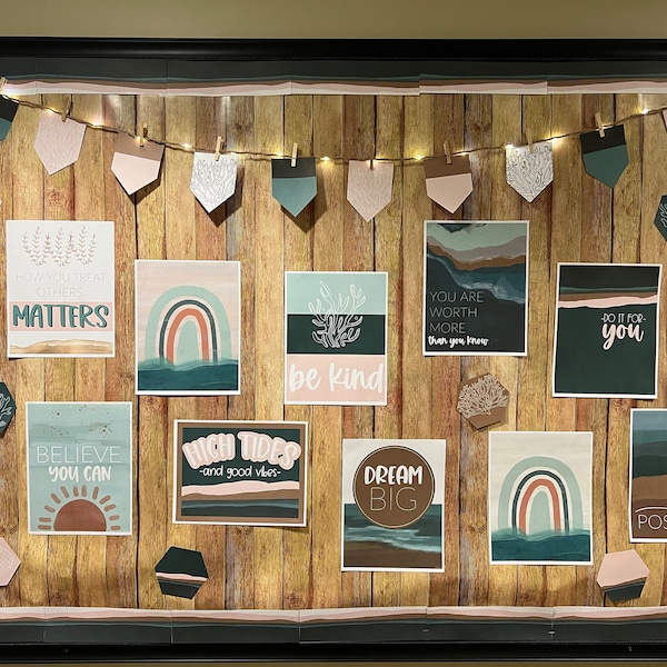 Ocean Classroom Decor Calm Coastal Bulletin Board Ideas Editable ...