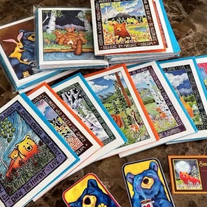 Whimsical Watercolor Bear Print on Wood, Can Be Hung Inside or Outside ...