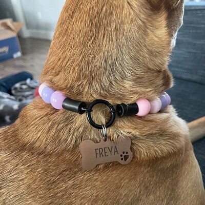 Engraved Dog Tag, Rose Gold Dog Tag Personalized, Dog Name Tag, Custom ...