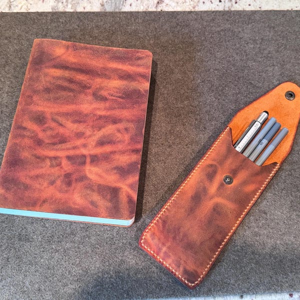 Personalized Leather Pen Case, Full Grain Leather Fountain Pen Holder ...
