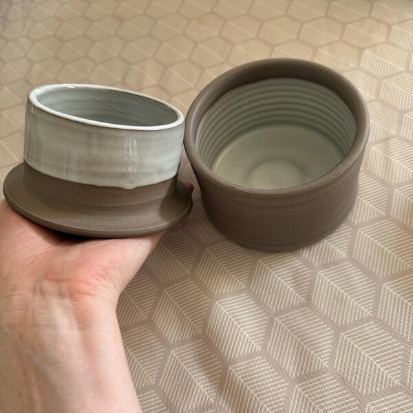 Handmade Bread Pot With Wooden Lid - 3 Sizes | Ceramic Bread Box ...