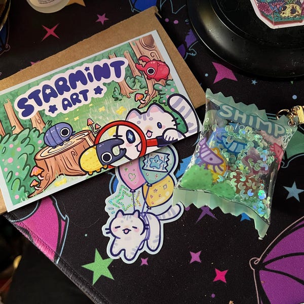 Shrimp Candy Bag Shaker Keychain Puffy Squishy PVC Charm Cute Ocean ...