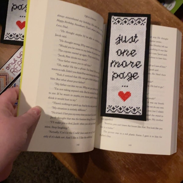 PATTERN: Cross Stitch “just One More Page” Bookmark Instant Download - Etsy