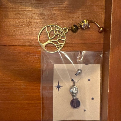 Crystal Belly Rings, Hippie Belly Button Rings, Choose Your Charm ...