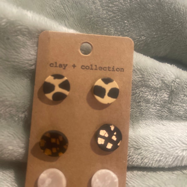 Handmade Clay Earrings | Mini Stud Packs | Clay + Collection - Etsy
