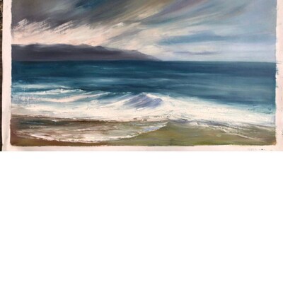 Large Sea Level Landscape Abstract Painting on Canvas,waves Canvas Oil ...