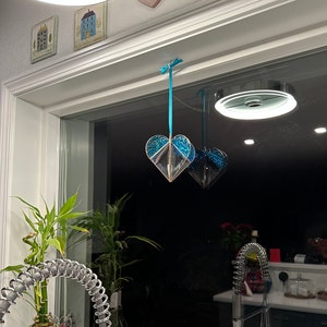 Stained Glass Heart Turquoise Stained Glass Suncatcher Heart - Etsy