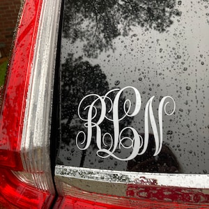 Vine Monogram Vinyl Car Decal Sticker Monogram Window - Etsy